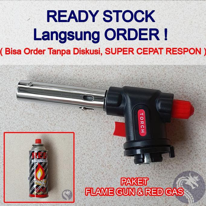 Jual PAKET FIRE TORCH DENGAN GAS BUNDLING FLAME GUN LAS / MASAK / BLOW ...