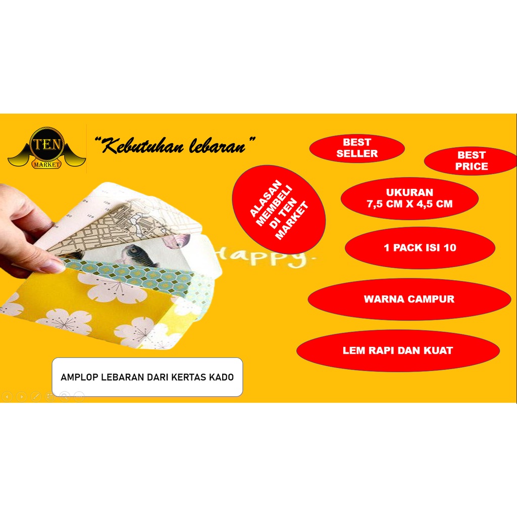 Jual Amplop dan Angpau kertas kado 1 pack isi 10 (setiap pembelian 20 ...