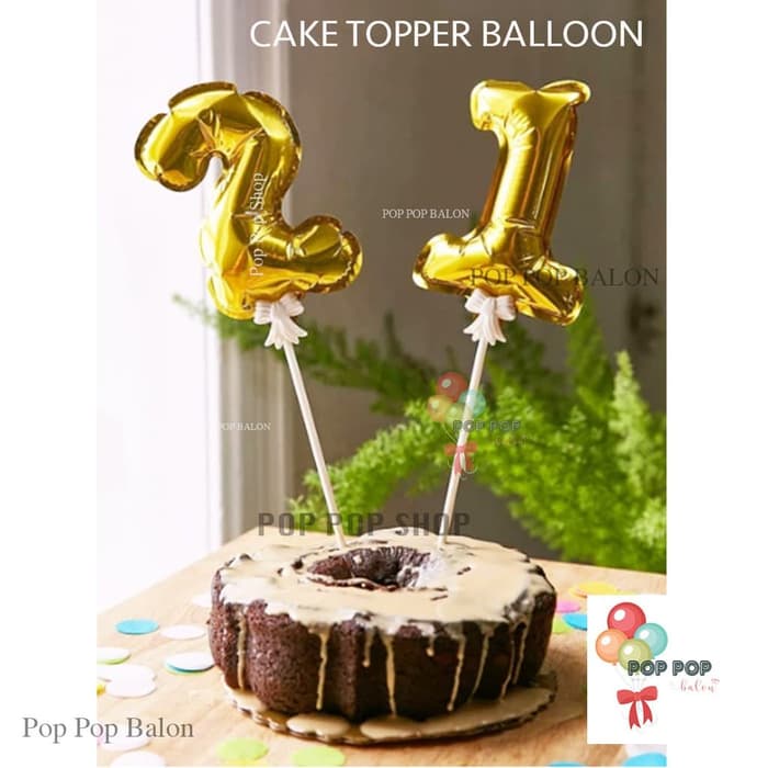 Jual Balon Foil Cake Topper Angka Foil tusuk kue dekorasi pesta acara ...
