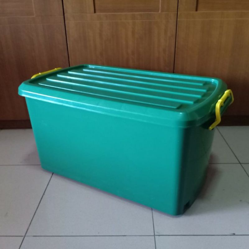 Jual Box Plastik Container 90 L HIJAU solid Elegant [HANYA KIRIM PAKAI ...