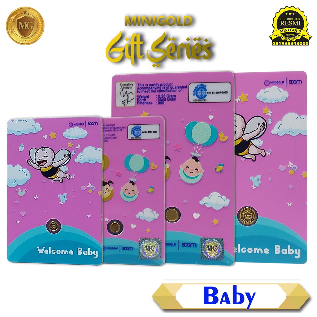 Jual Minigold Gift Series WELCOME BABY Asli Logam Mulia Emas Murni 24 ...