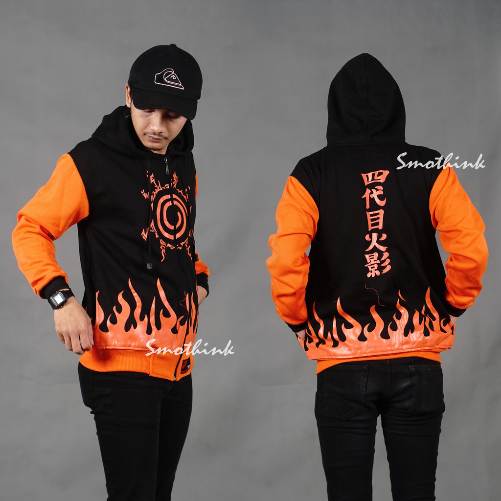 Jual HBS Jaket Style Hokage Yondaime kyubi orange / Jaket Kyubi / Jaket ...