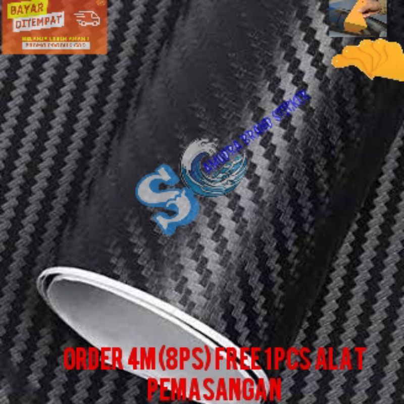 Jual STIKER KARBON 3D HITAM DOP CARBON(L152CM-P50CM) HARGA MURAH DENGAN ...