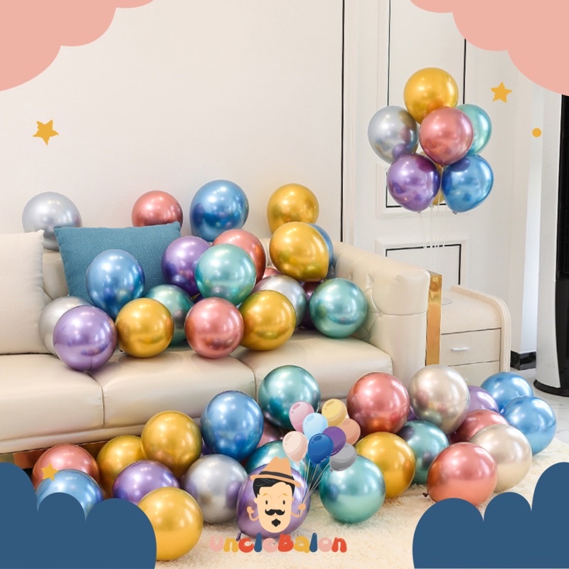 Jual Balon Latex Chrome 5 Inch / Balon Chrome Metalik / Balon Pesta ...