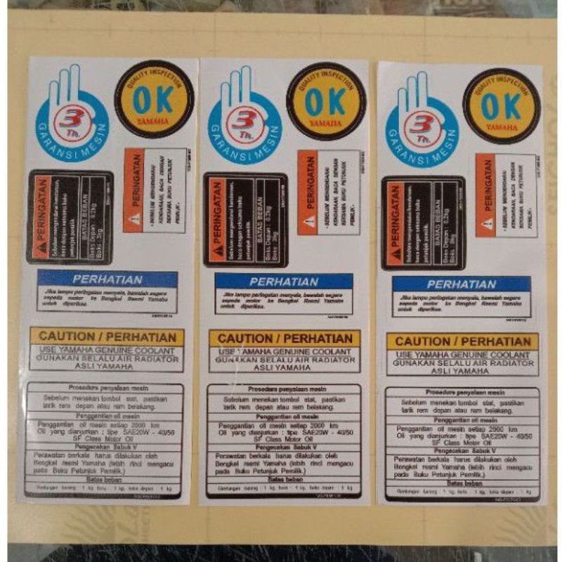 Jual STIKER GARANSI 3 TAHUN PERHATIAN 1 SET | Shopee Indonesia