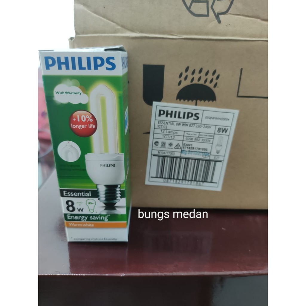 Jual LAMPU PHILIPS ESSENTIAL 8w 8 Watt 8watt KUNING WW PLC BOHLAM 8 W ...