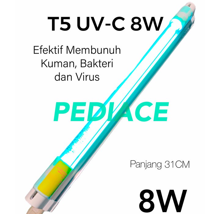 Jual Lampu T5 UVC 8 Watt GL Germicidal Sterilizer Virus Kuman HIMAWARI ...