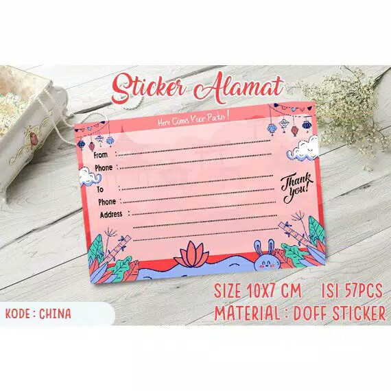 Jual SWEETIES - STICKER ALAMAT PENGIRIMAN MOTIF CHINESE STIKER | Shopee ...