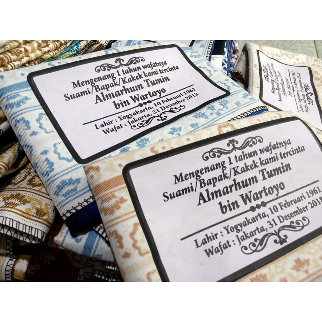 Jual Sajadah Custom Tahlilan / Souvenir Tahlilan 40 Hari / Sajadah ...