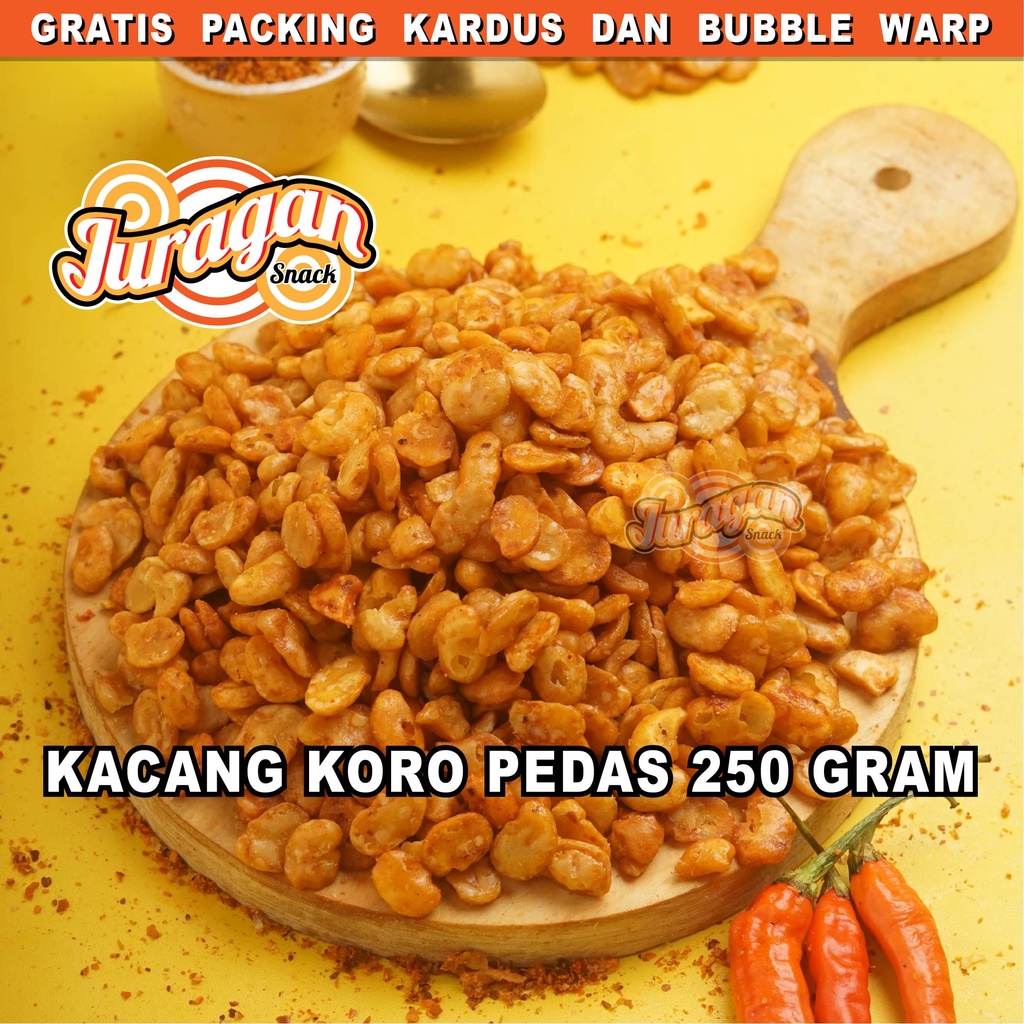 Jual KACANG KORO PEDAS 250 gram snack kiloan makanan ringan jajanan ...