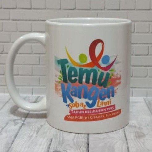 Jual souvenir mug custom contoh desain reunian | Shopee Indonesia