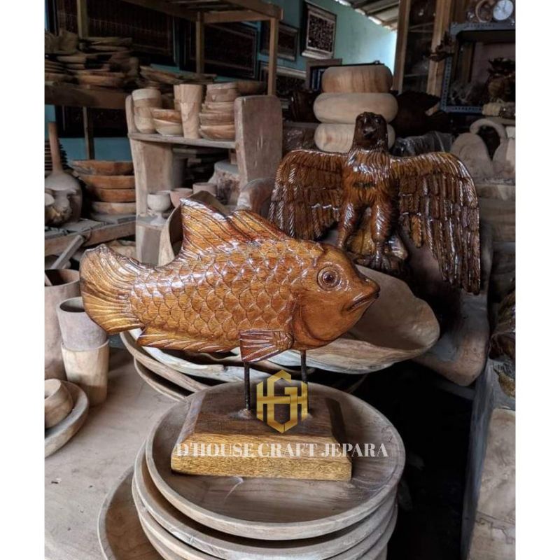 Jual Patung Ikan Kayu Trembesi Panjang 30cm | Shopee Indonesia