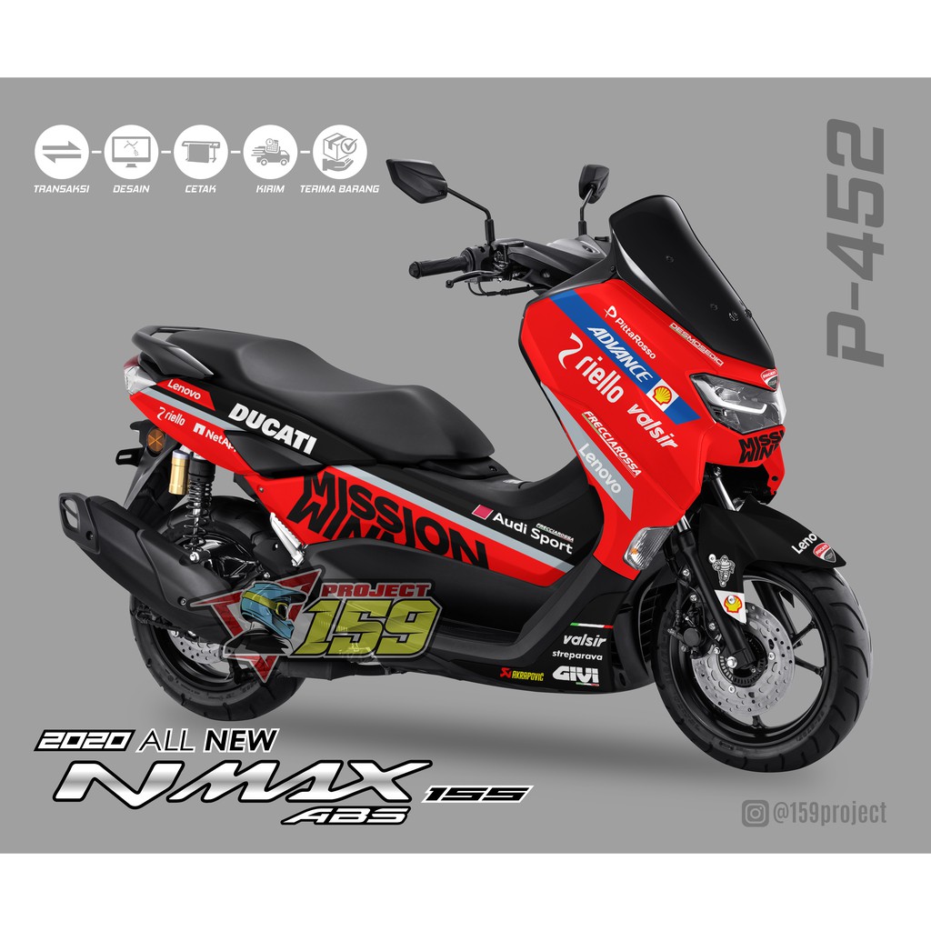 Jual Sticker Decal All New NMAX 155 ABS 2020 - Project 452 Mission Winnow Ducati | Shopee Indonesia
