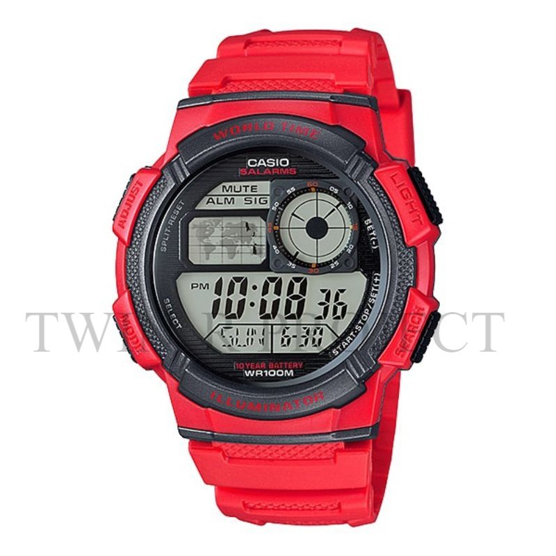 Jual Casio Original Standard Digital Type AE-1000W-4A Merah / Jam Tangan Pria | Shopee Indonesia