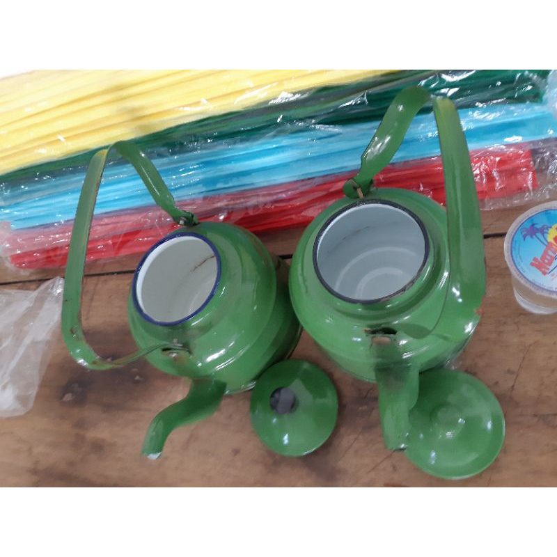 Jual ceret enamel hijau 16cm volume 1.800ml | Shopee Indonesia