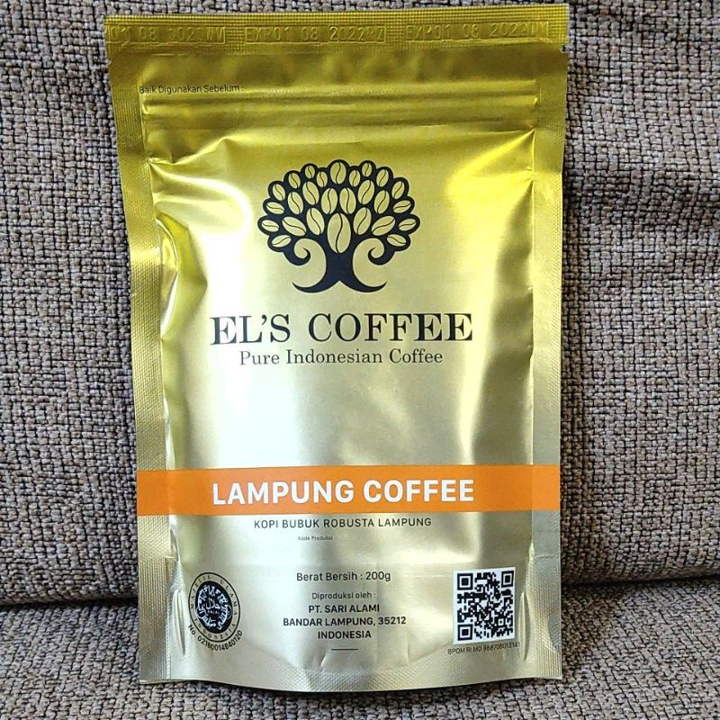 Jual EL'S COFFEE KOPI LAMPUNG GOLD ELS ASLI ORIGINAL 100% ROBUSTA 200GR DUREN DURIAN 100G GILING ...