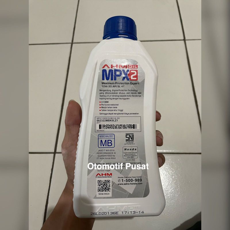 Jual AHM OIL MATIC MPX-2 800mL 10W-30 SL Oli JASO MB / MPX 2 Honda ...