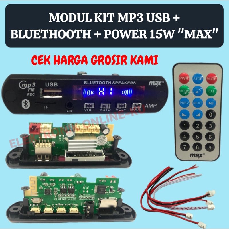 Jual MODUL KIT MP3 USB BLUETHOOTH + POWER 15W MAX | Shopee Indonesia