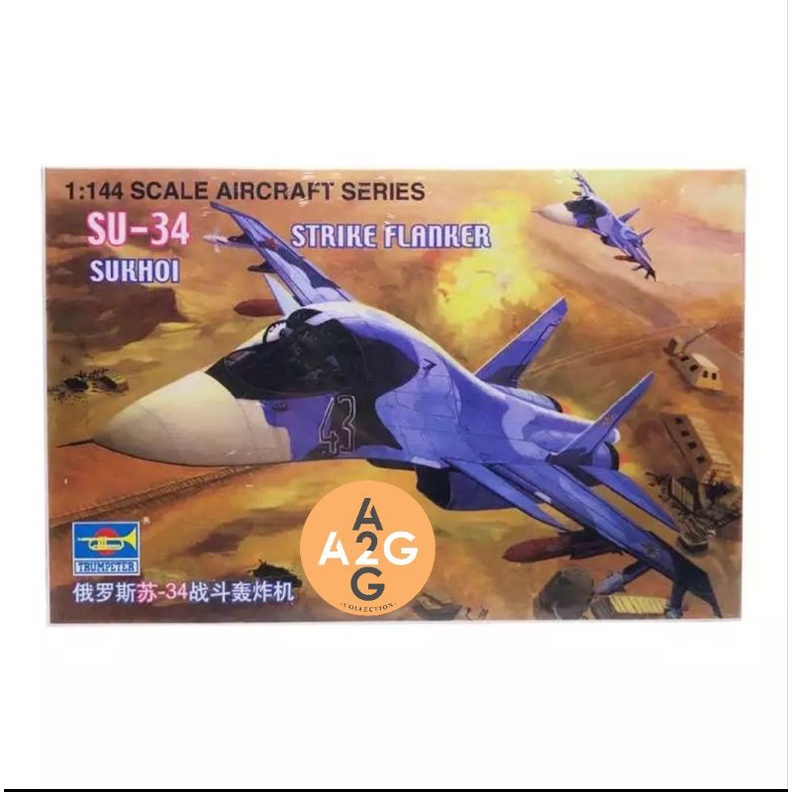 Jual Model kit Trumpeter 1/143 Sukhoi SU-34 Strike flanker | Shopee ...