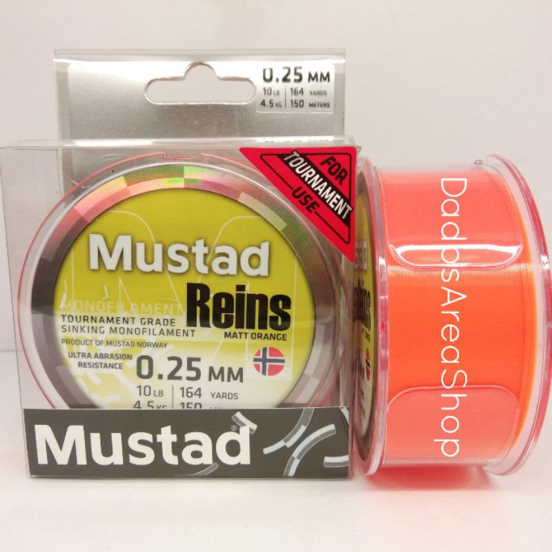 Jual Senar Pancing MUSTAD REINS 150 Meter Orange & Kuning Untuk ...