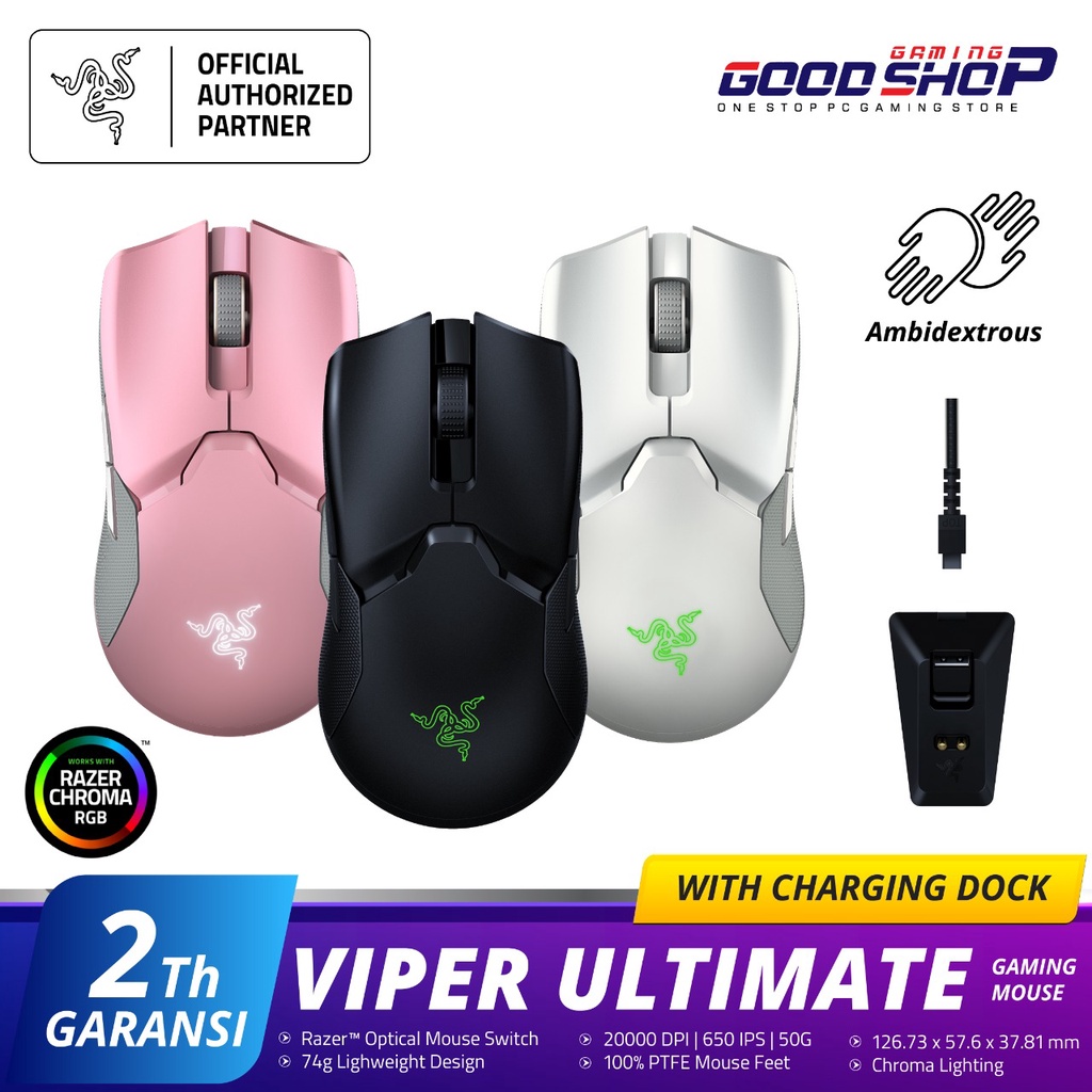 Jual Razer Viper Ultimate - Wireless Ultralight Gaming Mouse | Shopee ...