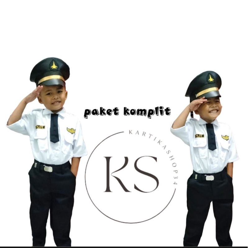 Jual BAJU SERAGAM ANAK PILOT / BAJU PILOT /SERAGAM PILOT ANAK /PAKET ...