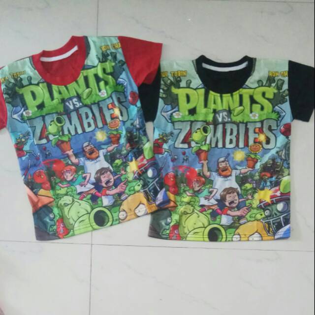 Jual Kaos Zombie vs plants import hi quality / baju plant vs zombies ...