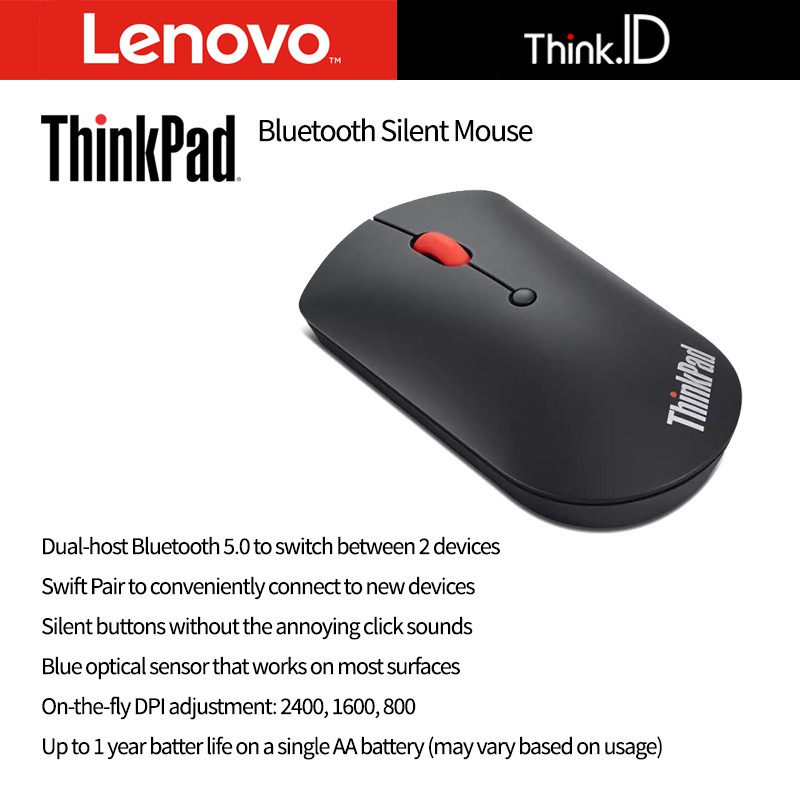Jual Lenovo ThinkPad Bluetooth Silent Mouse 4Y50X88822 | Shopee Indonesia