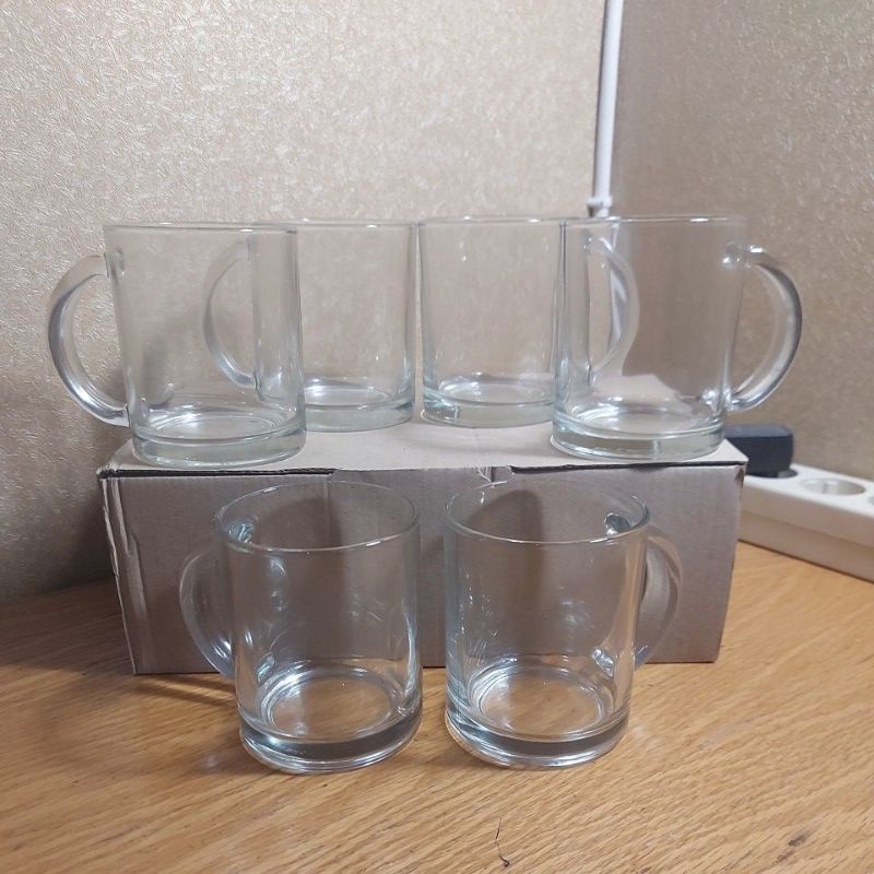 Jual Mug Kaca Maspion MC350 Set isi 6 Pcs / Mug Coffee / Mug Kopi Polos ...