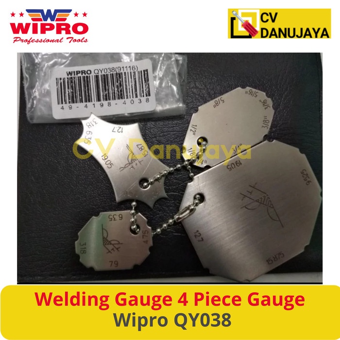 Jual Welding Las Gauge Alat Ukur 4 Piece Stainless Steel MM Inch System - Wipro QY038 | Shopee ...