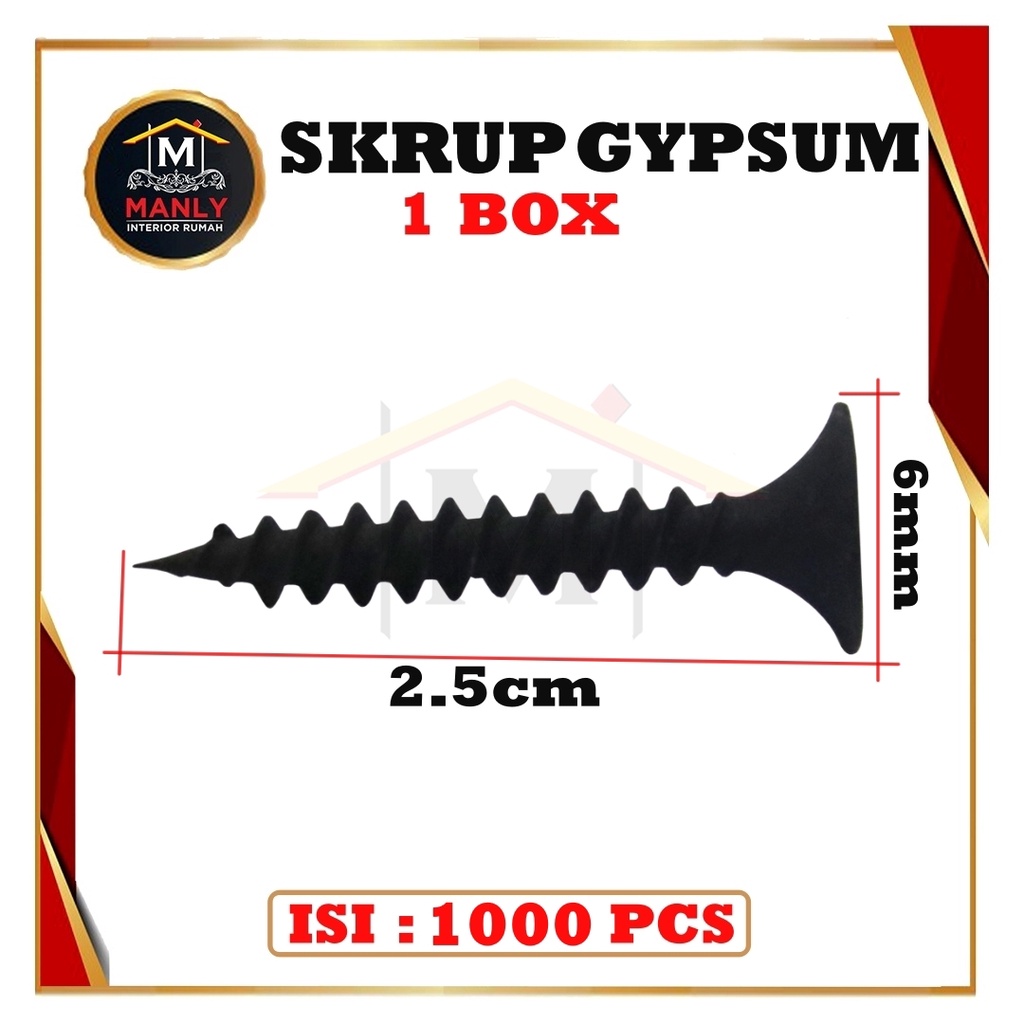 Jual Sekrup Hitam 2.5 cm / Skrup Gypsum Harden 6 x 1 ( 2,5 cm) isi 1000 ...