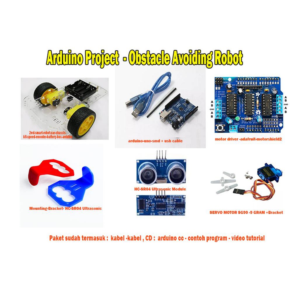 Jual Robot Arduino Obstacle Avoiding Robot Smart Robot Robot Cerdas TERMURAH | Shopee Indonesia