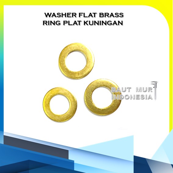 Jual WASHER FLAT RING PLAT BRASS KUNINGAN M6 TEBAL 2MM ISI 10PCS ...