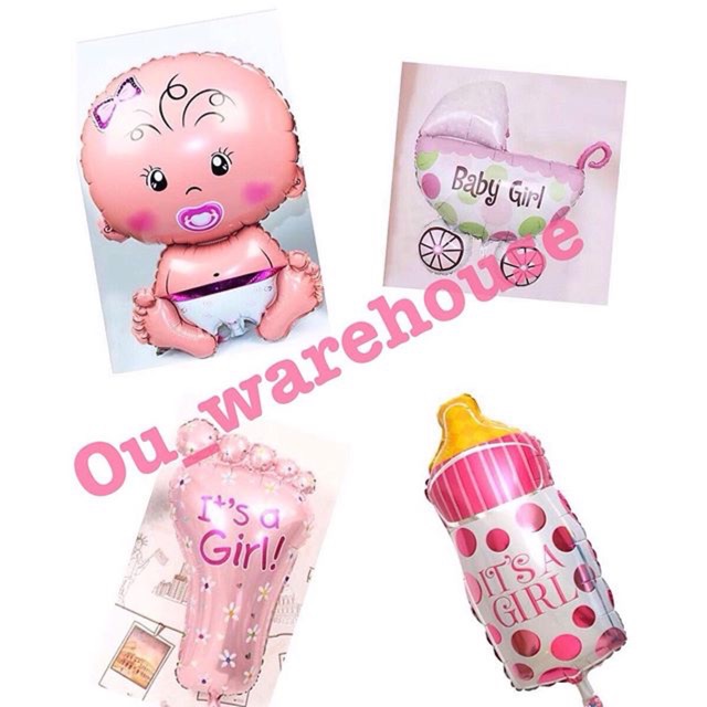Jual Balon baby shower girl paket small - balon baby shower - balon ...