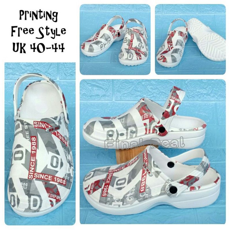 Jual Sandal Kodok Printing Unisex Sendal Medis Labs Anti Slip Model ...
