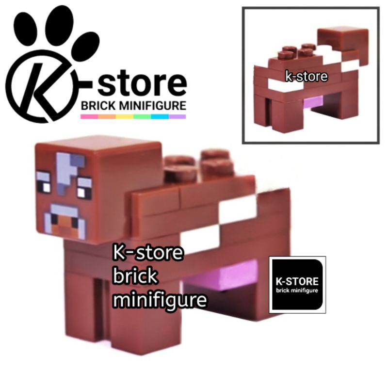 Jual lego minecraft mine craft cow brick building block | Shopee Indonesia