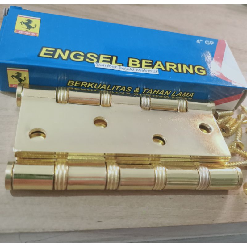 Jual Engsel Pintu 4" Kuning TEBAL 2,5 mm (Isi 2 buah + Sekrup) Panjang ...