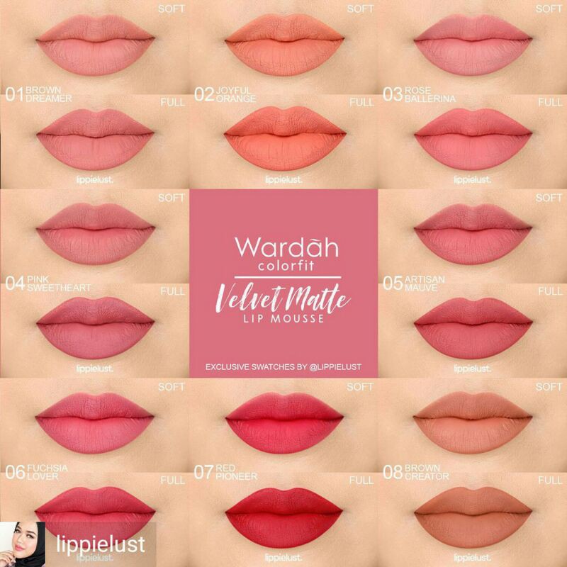 Jual Lip Cream Wardah Colorfit Velvet Matte/Lip Mousse (READY SHADE 01 ...