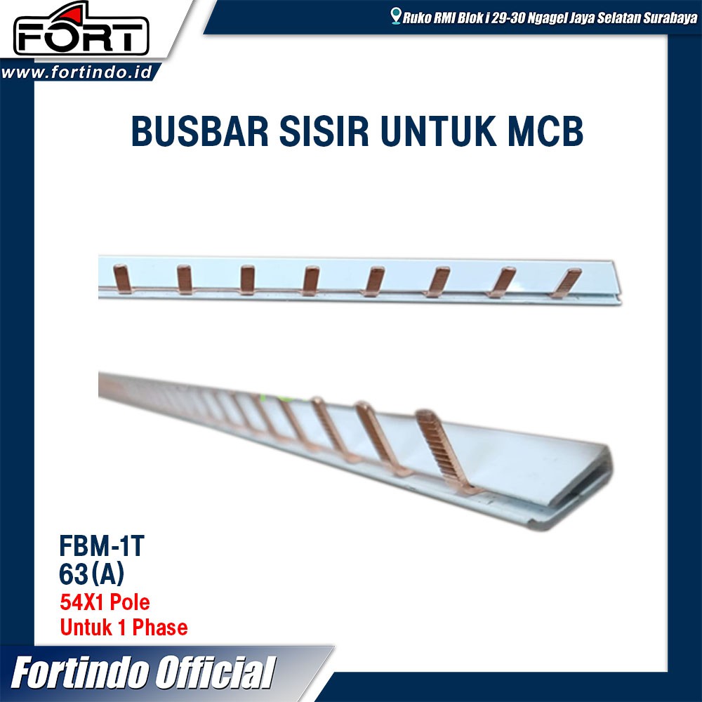 Jual Busbar sisir jumper FBM-1T MCB 1 phase 63A 1p MERK FORT PANEL ...