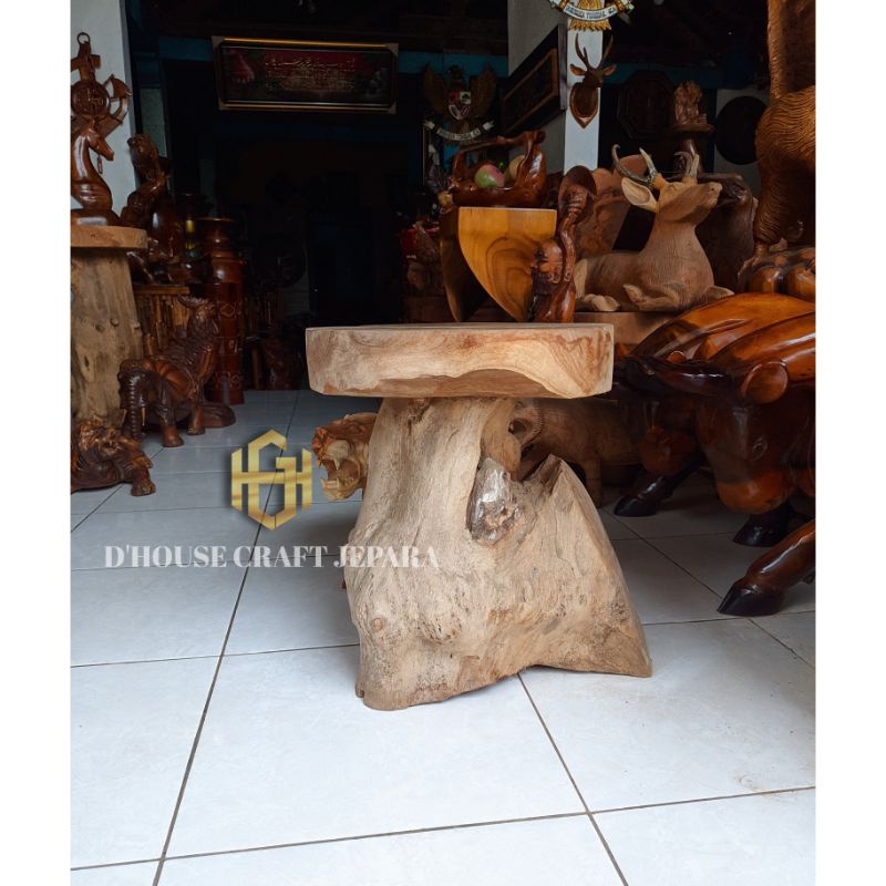 Jual Stool Kursi Santai Akar Kayu Jati Solid | Shopee Indonesia