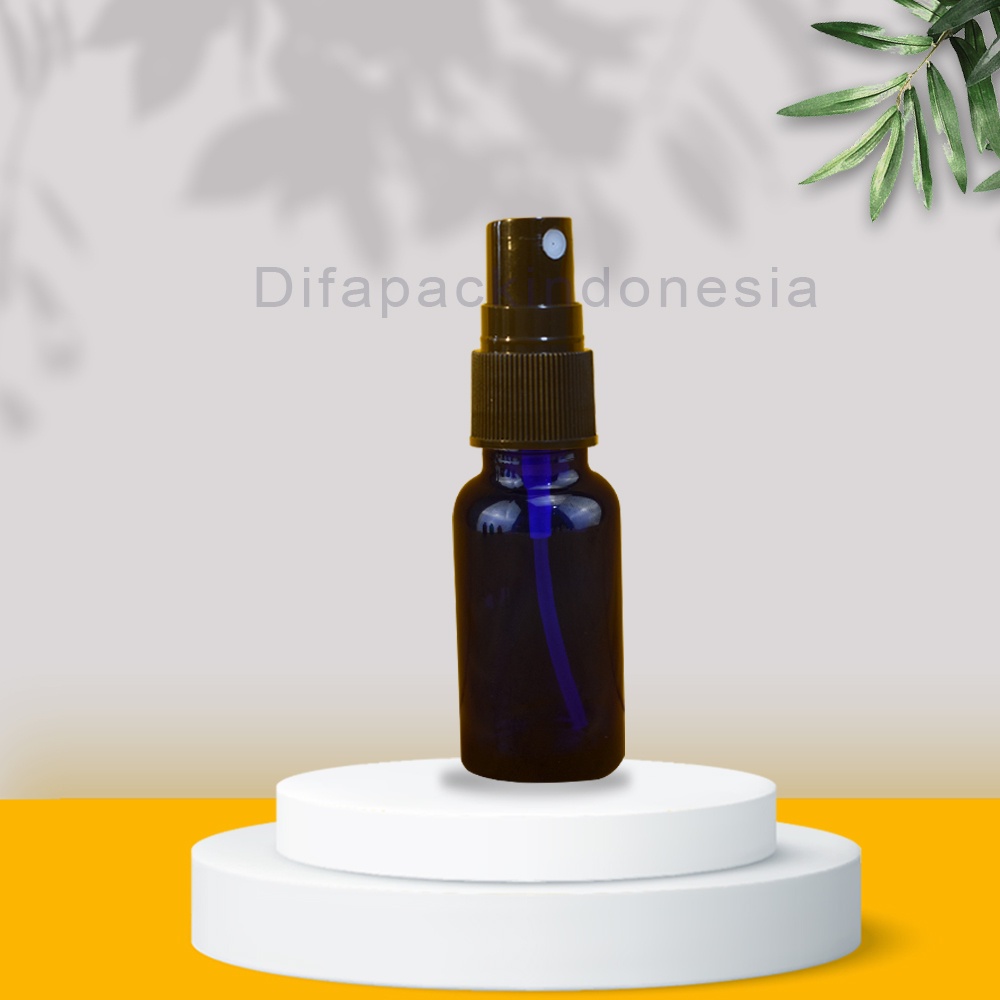 Jual Botol kaca 20ml spray hitam body biru tebal | Shopee Indonesia