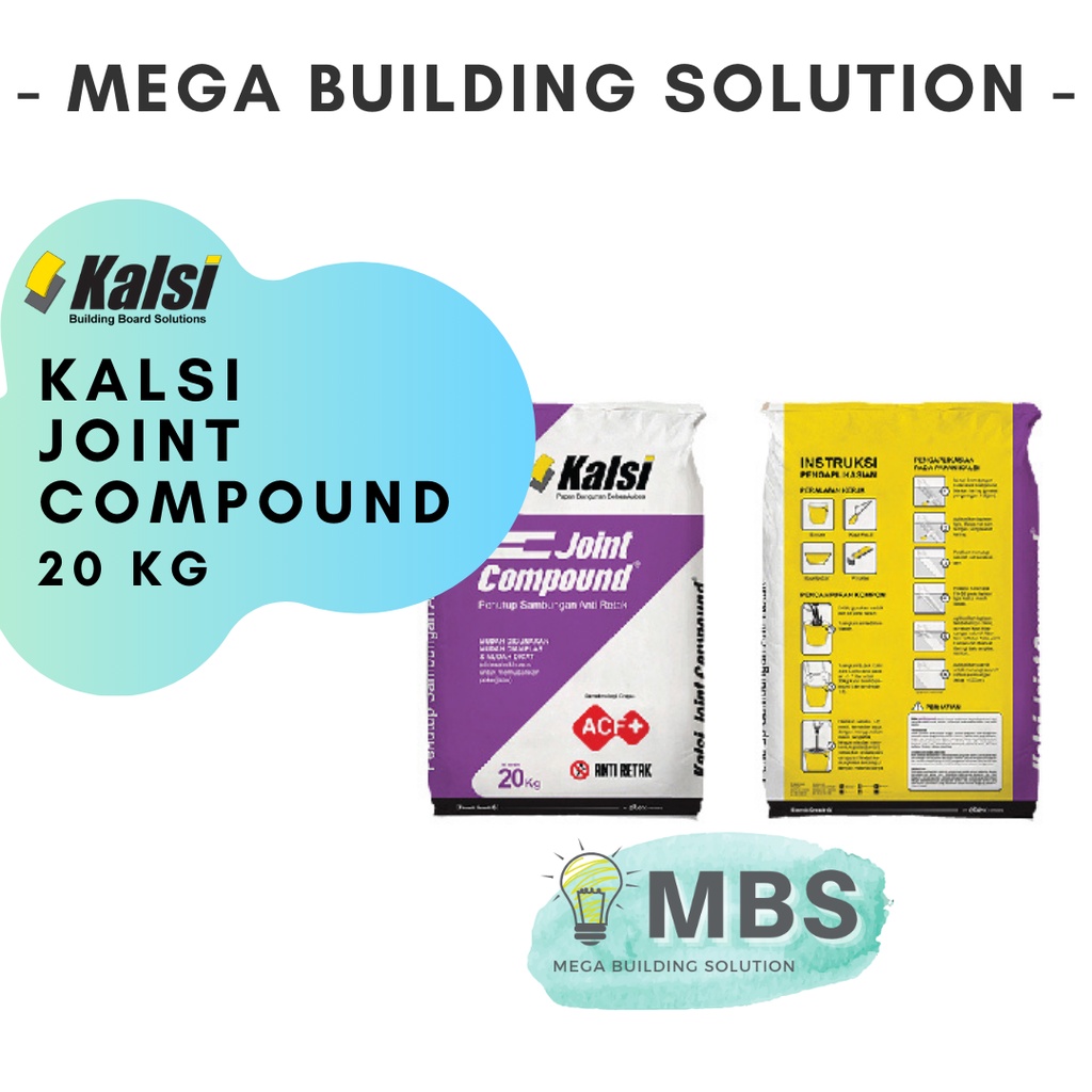 Jual Kalsi Joint Compound 20kg - Kompon Elastis Fiber Semen (Berat ...