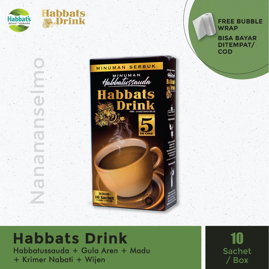 Jual Habbats Drink 5‑in‑1 Kopi Herbal Habbatussauda, Bebas Kafein 10 ...
