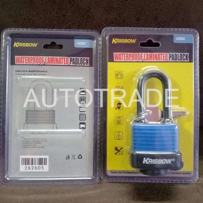 Jual Bergaransi Krisbow Gembok Tahan Air Waterproof Long Beam 40 Mm ...