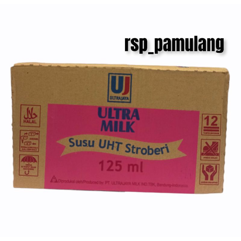 Jual Ultra Milk UHT 125ml X 40pcs/ 1 KARTON (Coklat/Stroberi/Full Cream) | Shopee Indonesia