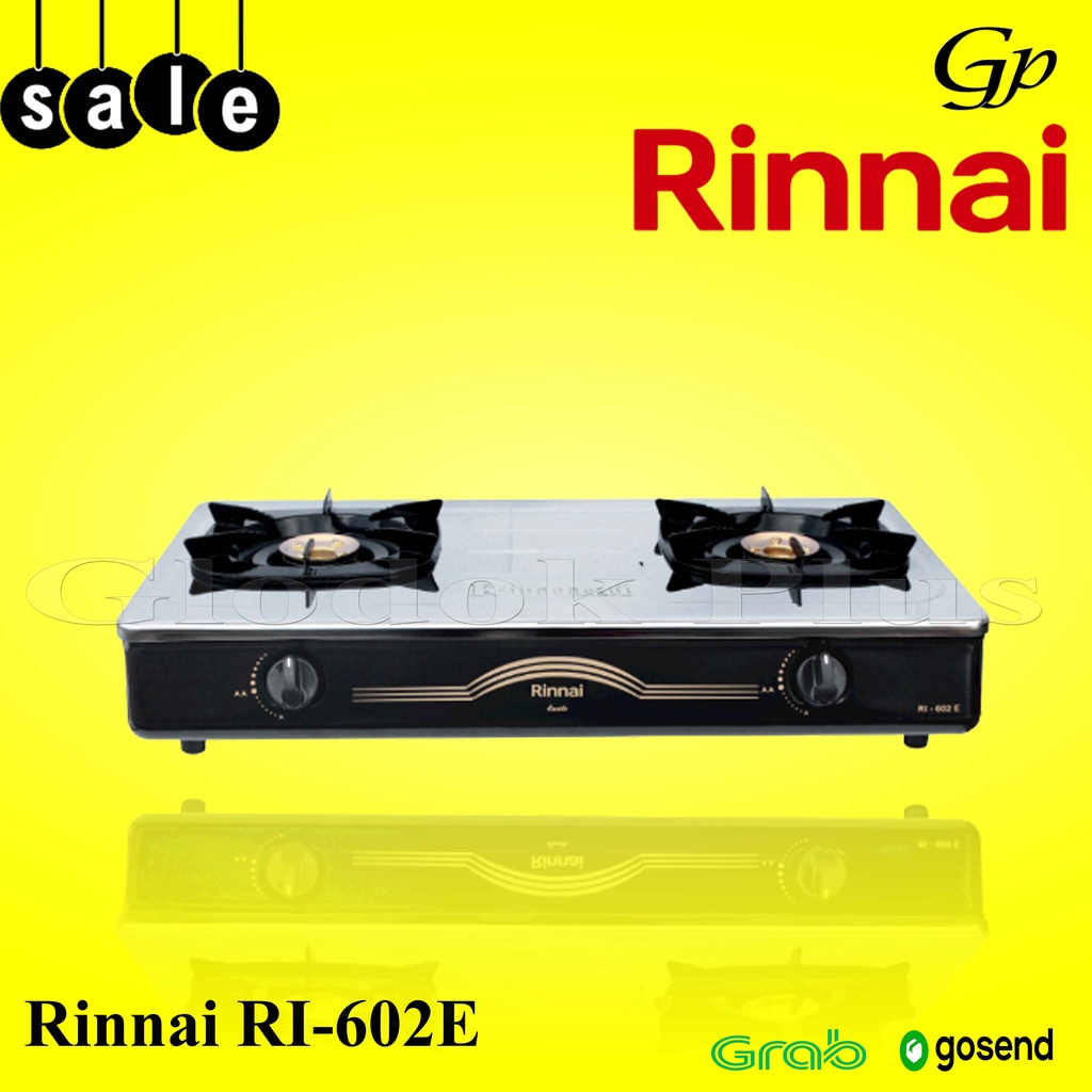 Jual Rinnai ri-602e Kompor Gas 2 Tungku RI602e Api ekonomis 602 e rinai stainless | Shopee Indonesia