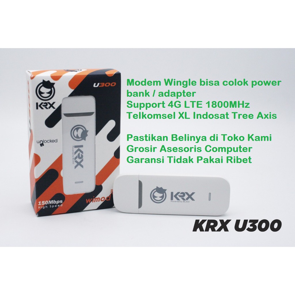 Jual Mifi Modem Wifi 4G LTE Unlock All Operator KRX U300 Wimod 150Mbps Bisa Colok Power Bank ...