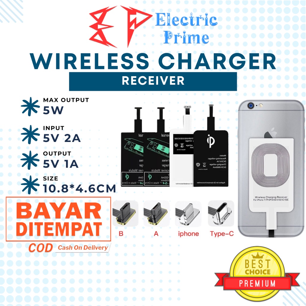 Jual Wireless Charger Receiver TRIPLEDI Qi Fast Charging Adapter Micro ...