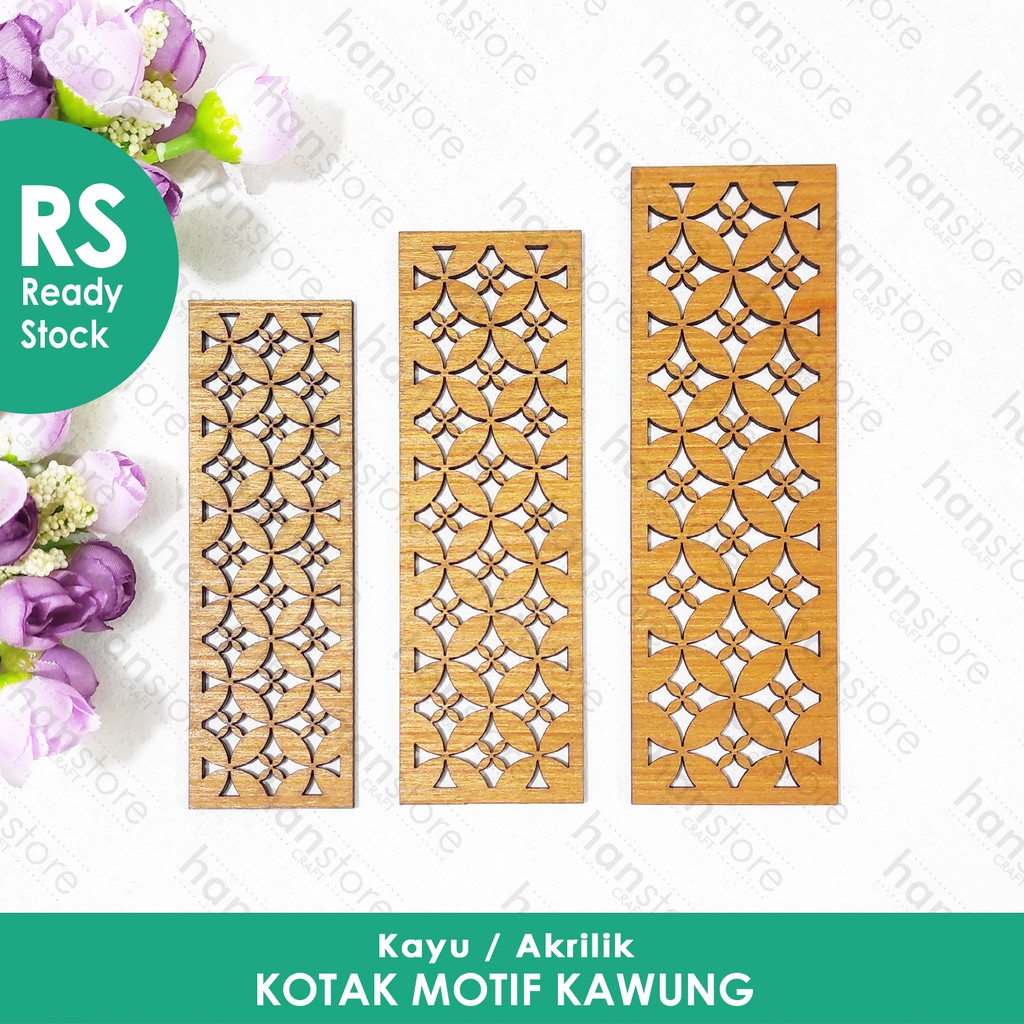 Jual RS Kotak Motif Kawung / Kayu / Plywood / MDF / Akrilik / Dekorasi ...