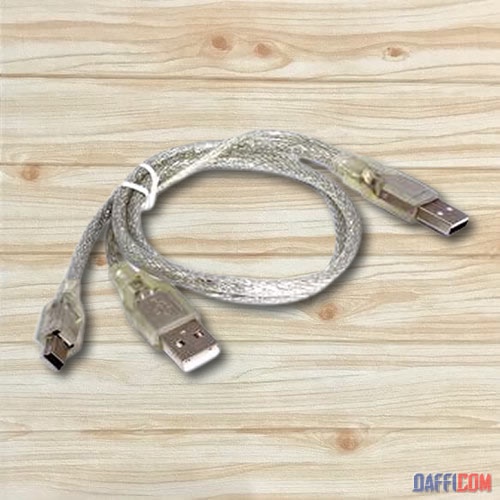 Jual KABEL USB 2.0 A MALE 2 TO USB MINI 5 PIN MALE (CABANG) | Shopee ...